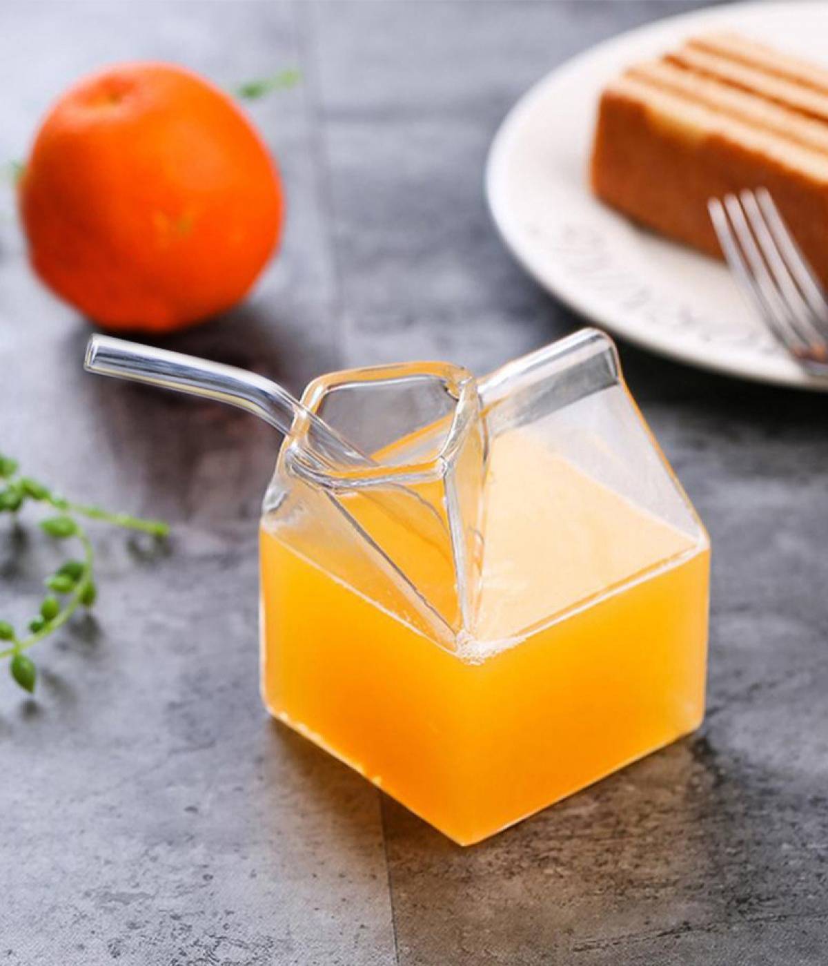 square milk glass milk box glass mug milk box cup - Purified New Zealand