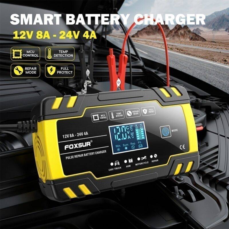 12V/24V Smart Car Battery Charger with screen - Purified NZ