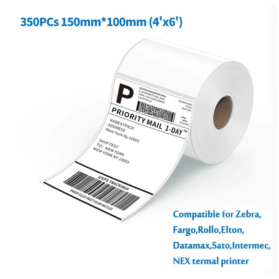 350PCs 150mm x 10mm (4x6) Thermal Transfer Courier Label Permanent ...