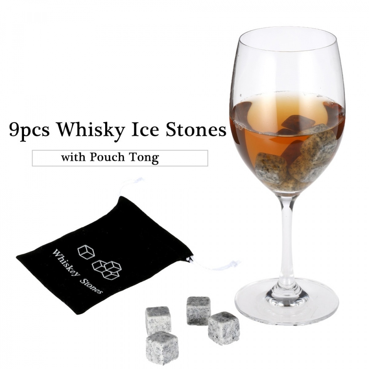 Luxury Whisky Stones Gift Set 9 Granite Ice Cube - Purified NZ