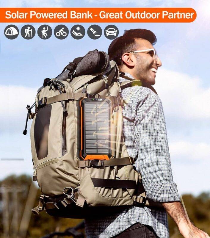 Goodaaa Solar Power Bank Wireless 36000mAh Built-in Cables - Purified NZ