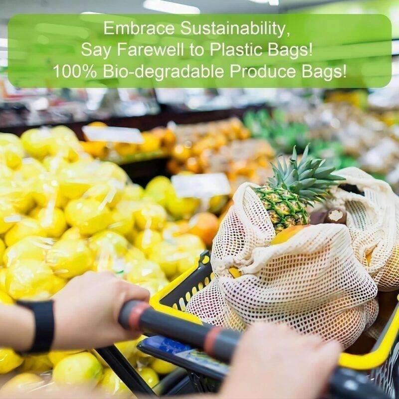 Organic Reusable Fresh Produce Cotton Food Bags - Purified NZ